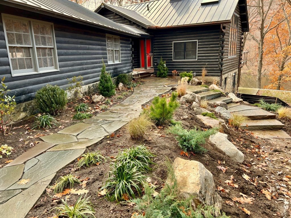 Defining Outdoor Spaces through Circulation, Custom Masonry & Native ...